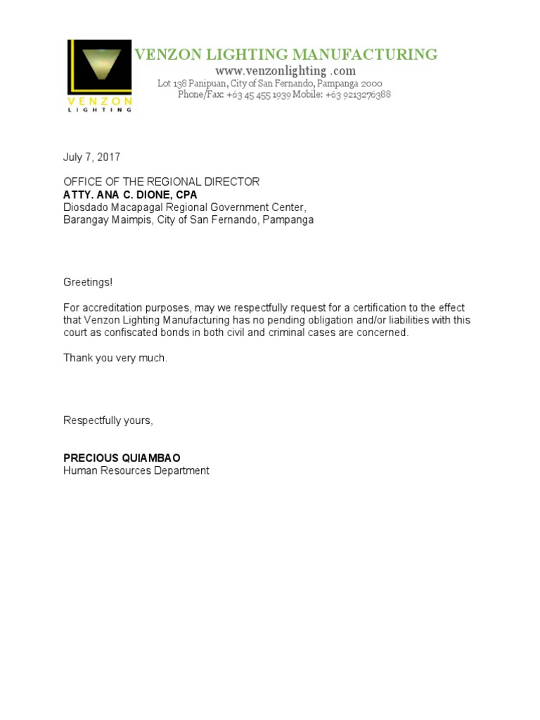 Request Letter (DOLE) | PDF