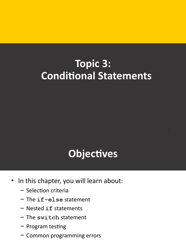 Week 4 - Conditional Statements | PDF | C++ | Computer Program Week 4 - Conditional Statements | PDF | C++ | Computer Program