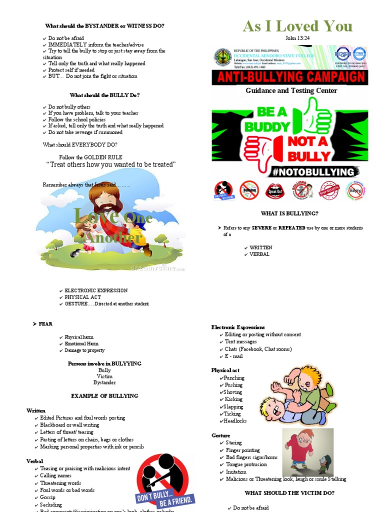 Anti Bullying Flyer | PDF | Bullying | Aggression