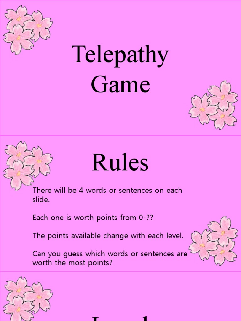 Telepathy Game Template | PDF