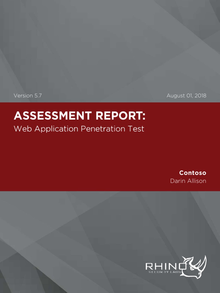 Contoso Web App Penetration Test Report | PDF | Vulnerability ...