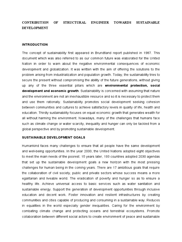 Contribution of Structural Engineer Towards Sustainable Development ...