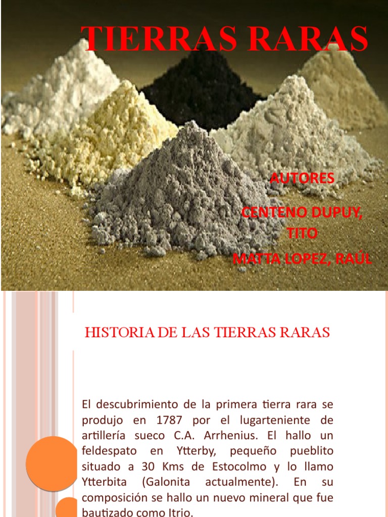 Tierras Raras | PDF | Elementos metálicos | Sustancias químicas