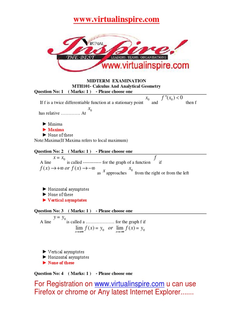 MTH101 - MidTerm - Solved - Paper 2 | PDF | Trigonometric Functions ... MTH101 - MidTerm - Solved - Paper 2 | PDF | Trigonometric Functions ...