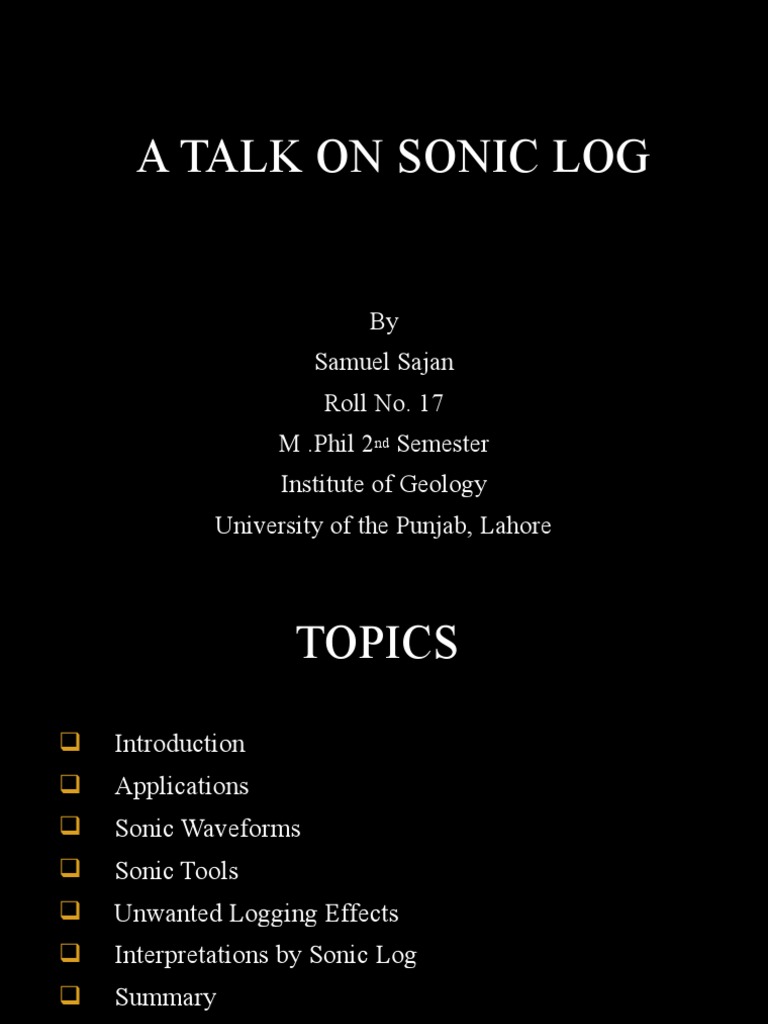 Overview of Sonic Logging Techniques | PDF | Porosity | Sound