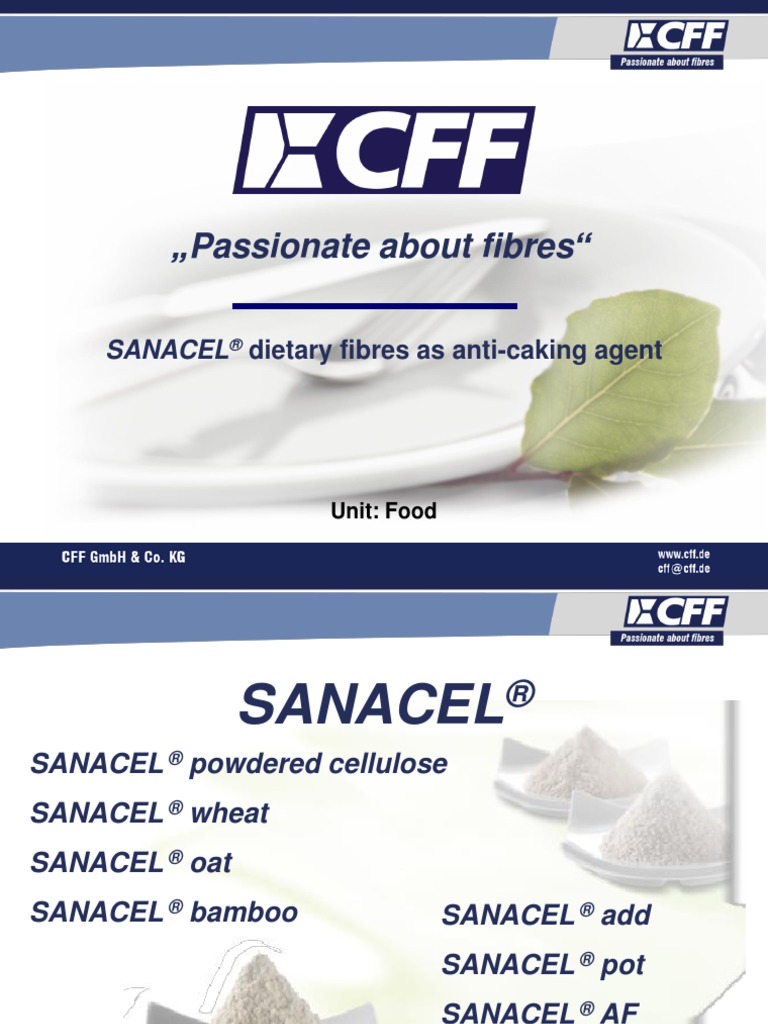 CFF - Fibres As Anticaking Agent | PDF