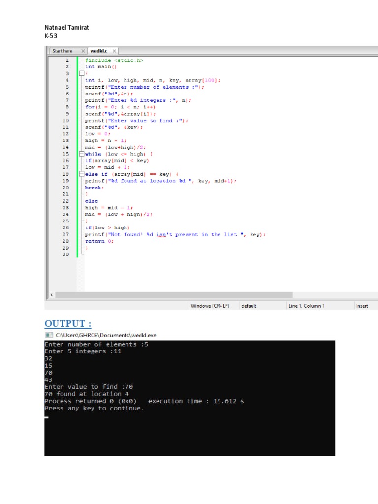 Output:: Natnael Tamirat K-53 | PDF
