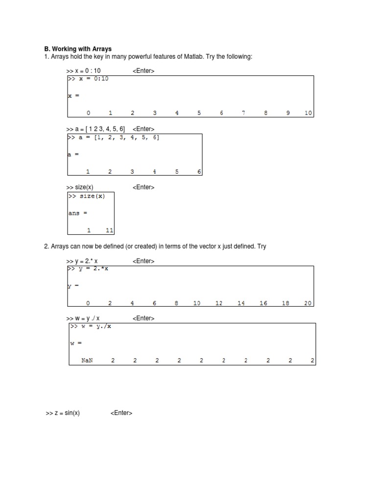 B. Working With Arrays | PDF