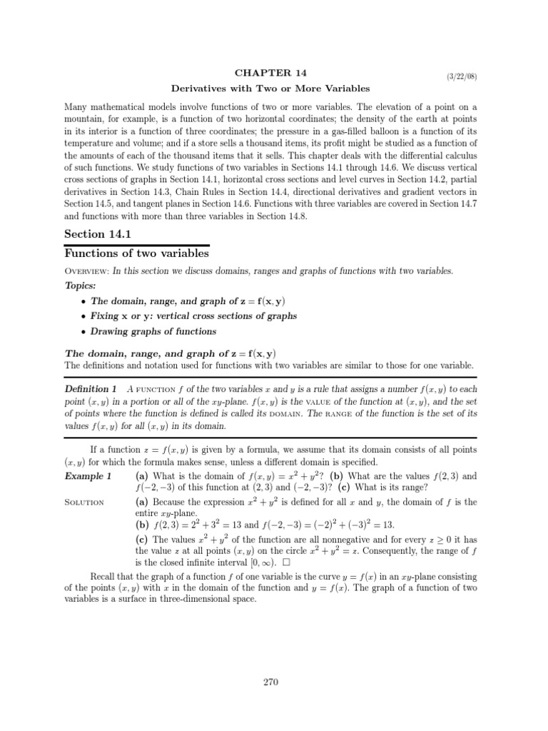 Section14 1 Pdf Pdf Cartesian Coordinate System Function Mathematics