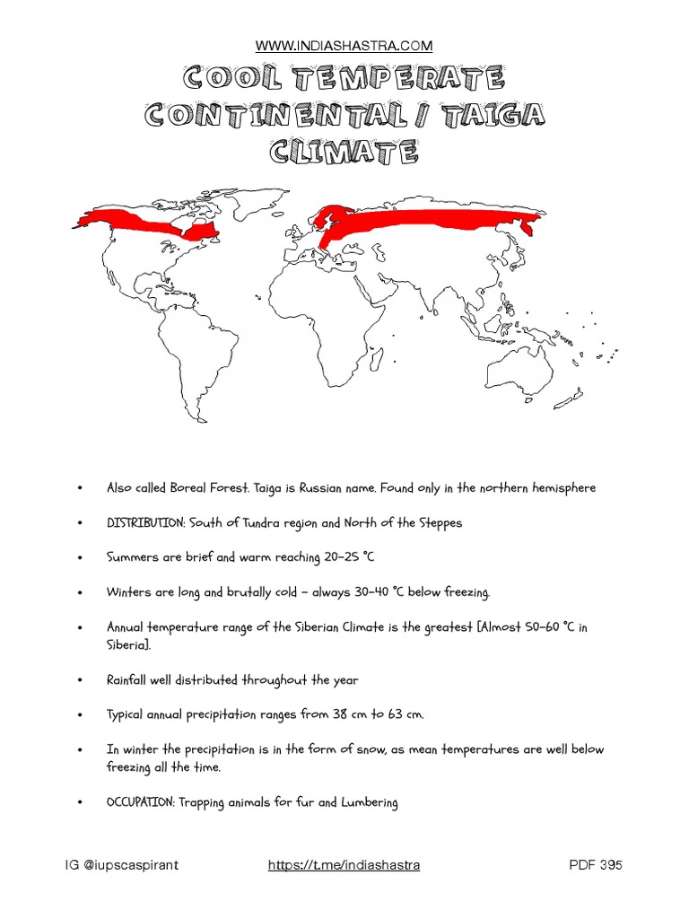 Taiga Climate Overview and Characteristics | PDF