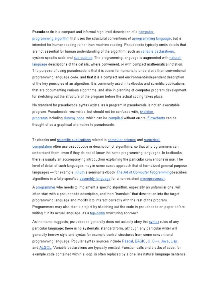 Pseudo Code | Download Free PDF | Systems Engineering | Computer Engineering