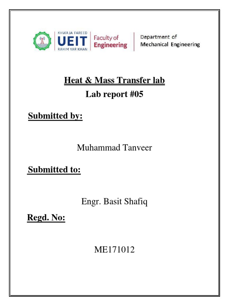 ME171012 Lab Report 5 HMT | PDF