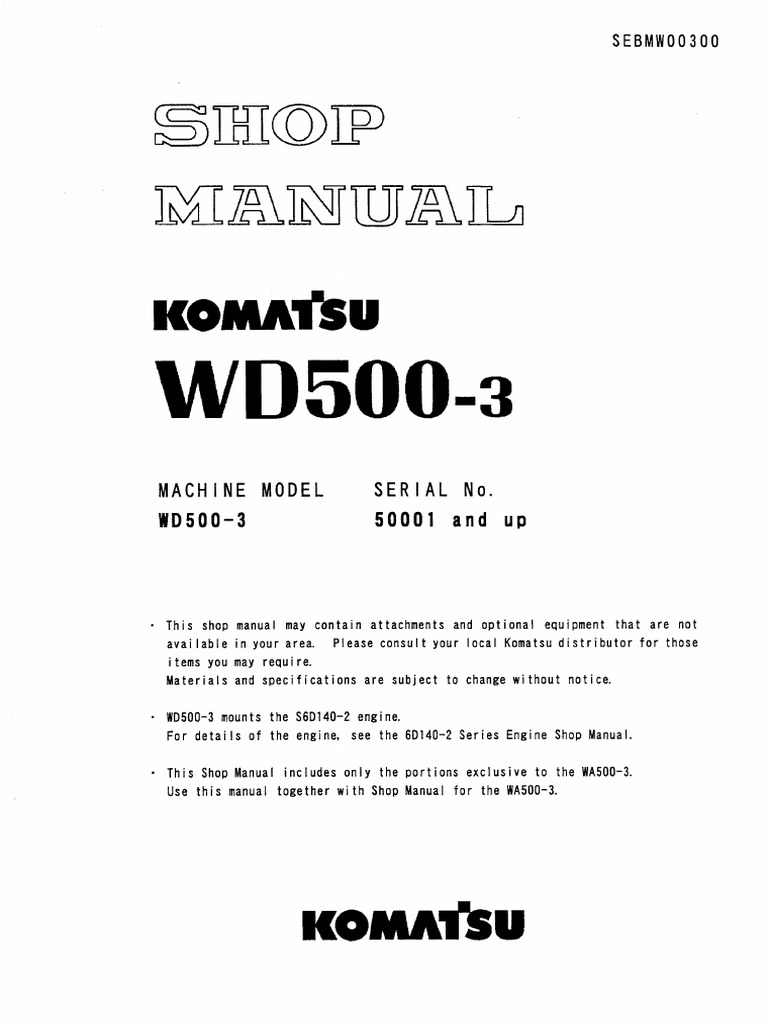 WD500-3 Shop Manual | PDF