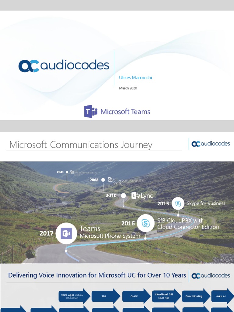 Audiocodes Ms Teams Presentation Pdf Public Switched Telephone