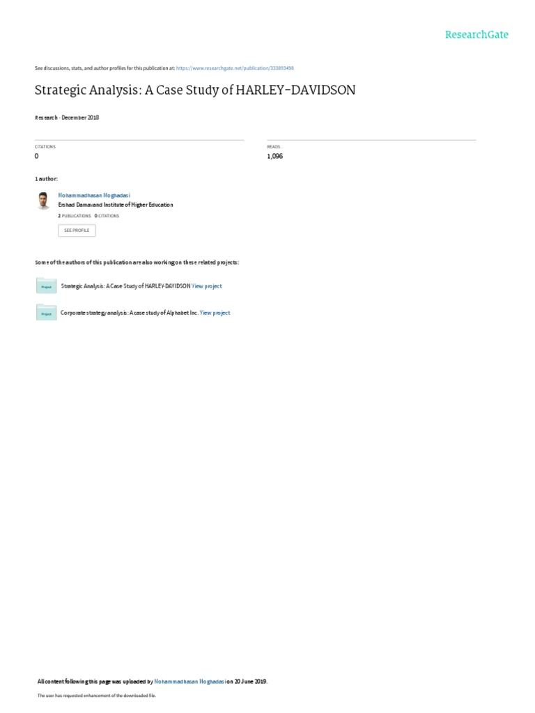 Strategic Analysis of Harley-Davidson | PDF | Swot Analysis | Corporate ...