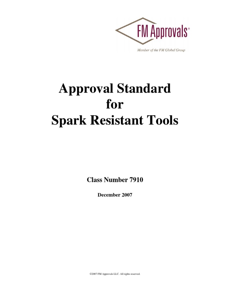 FM Aprroval 7910-Non Sparking Tools | PDF | Electrostatic Discharge ...