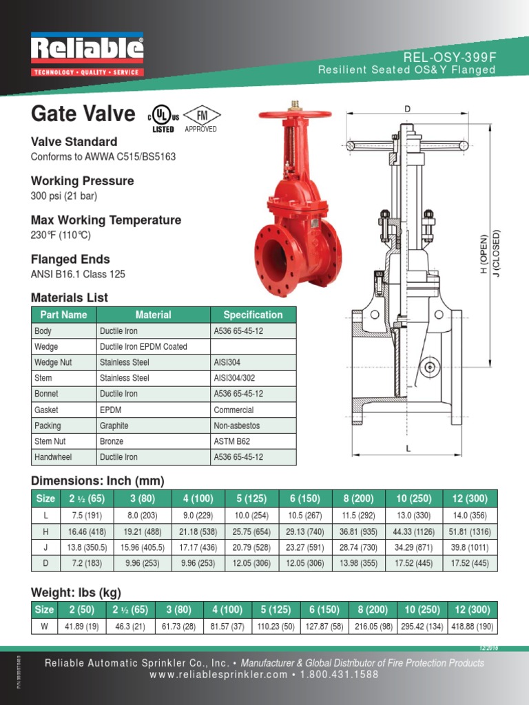 OS&Y Gate Valve PDF | PDF | Valve | Plumbing