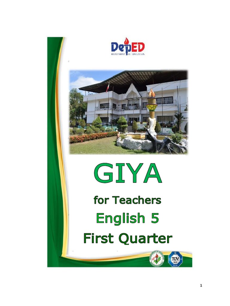 1 - Eng5 GIYA For TEACHERS - Quarter1 EN5WC IIj 3.j 1 1 | PDF | Deposit Account | Money