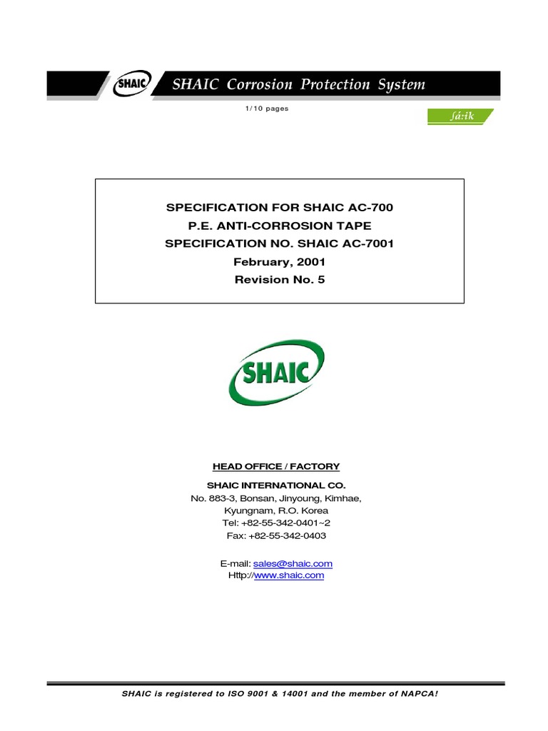 Ac-700 Specification | PDF | Pipe (Fluid Conveyance) | Polyethylene