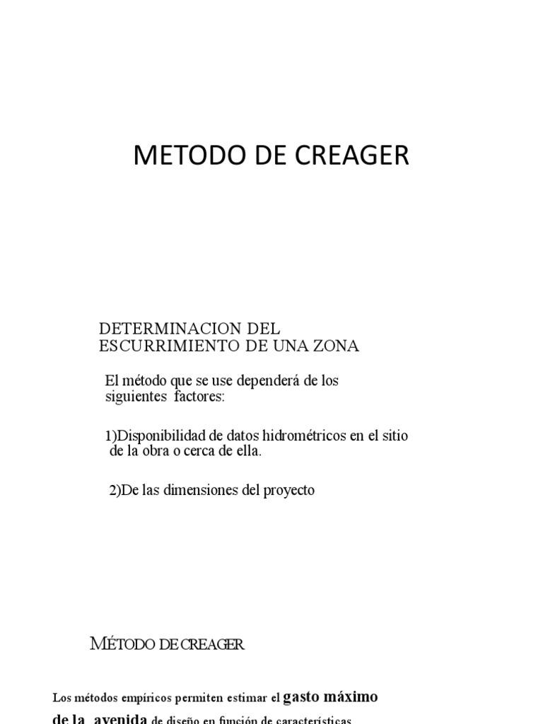 Metodo de Creager | PDF | Precipitación | Curva