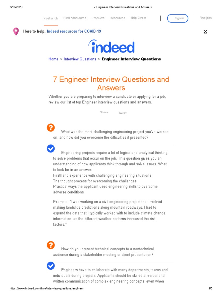 7 Engineer Interview Questions and Answers PDF | PDF | Interview | Engineer