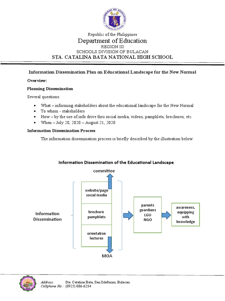 Information Dissemination Plan On Educational Landscape | PDF | Social ...