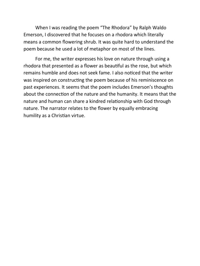 Rhodora | PDF | Poetry