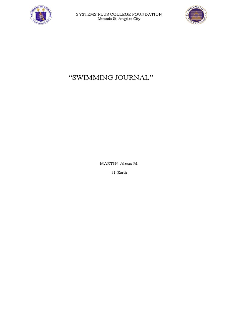 "Swimming Journal": Systems Plus College Foundation | PDF | Sports