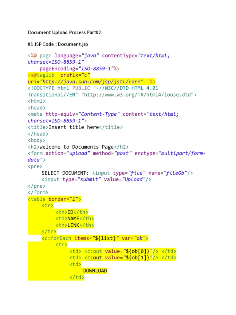 Language Contenttype Pageencoding Prefix Uri: "Java" "Text/Html Charset Iso-8859-1" "Iso-8859-1 ...