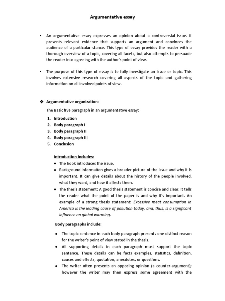 How To Write An Argumentative Essay | PDF | Essays | Writers