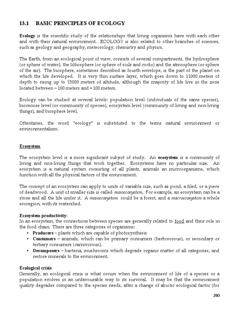 Basic Principles of Ecology | PDF | Environmental Impact Assessment ...