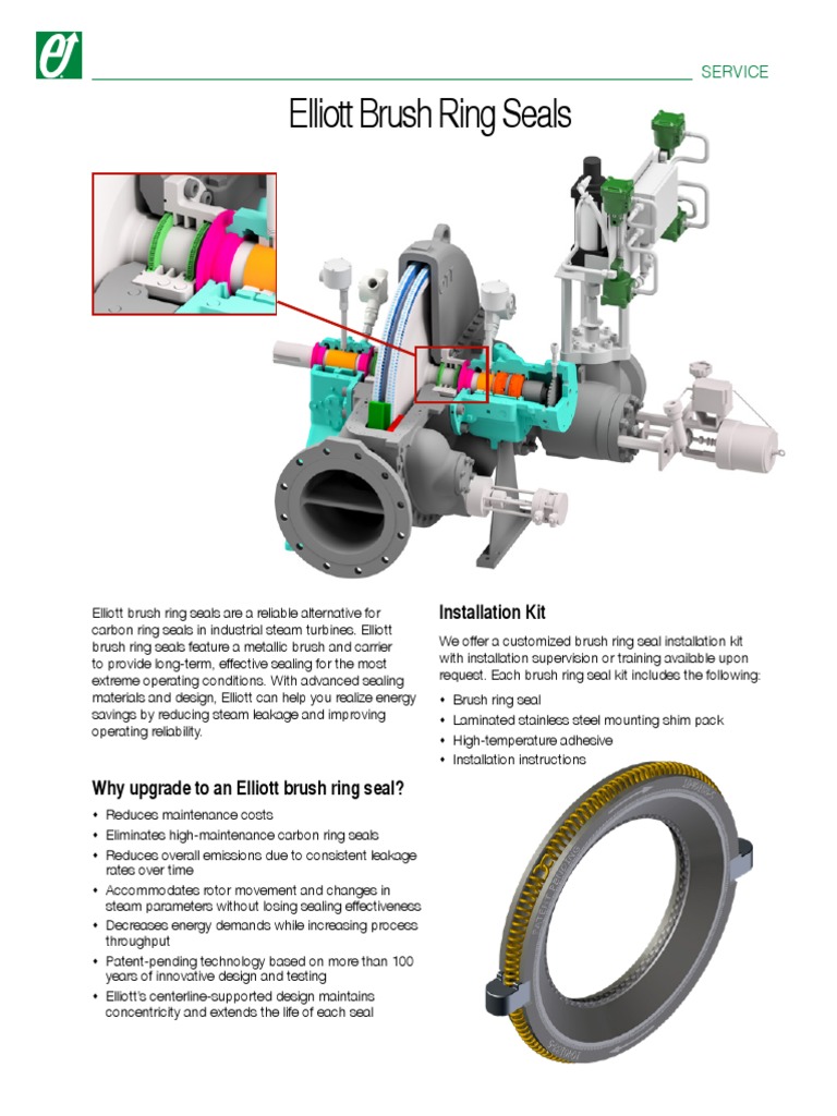 Elliott Brush Ring Seals: Installation Kit | PDF | Turbine | Energy ...