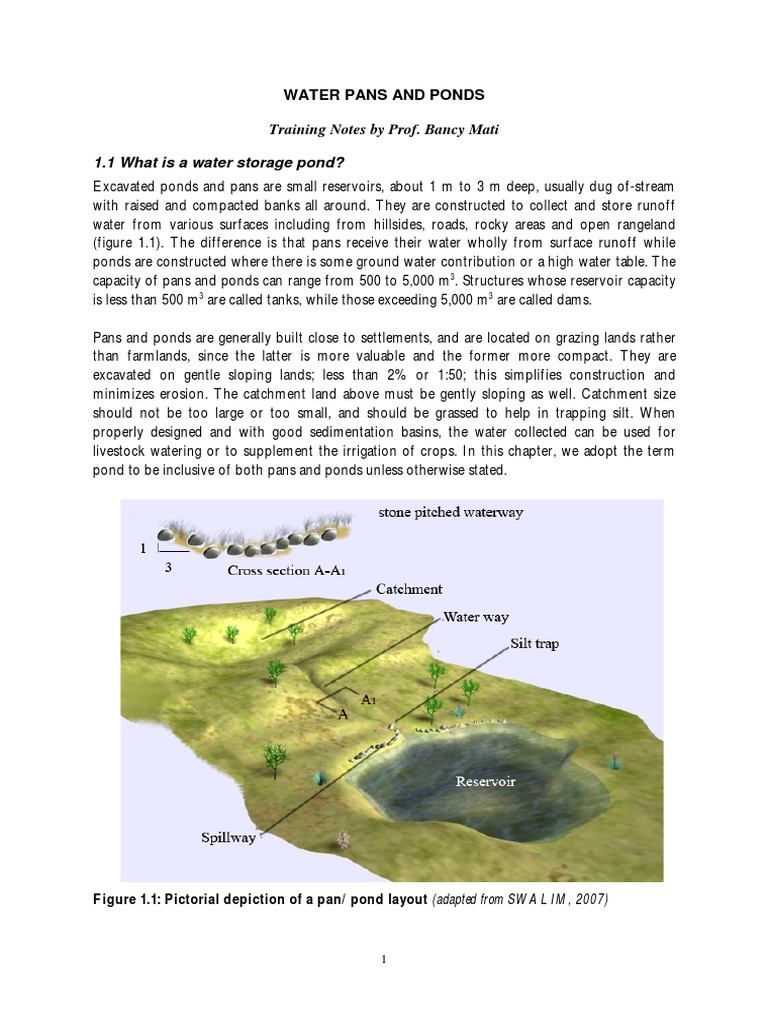Water Pans and Ponds | PDF | Reservoir | Pond