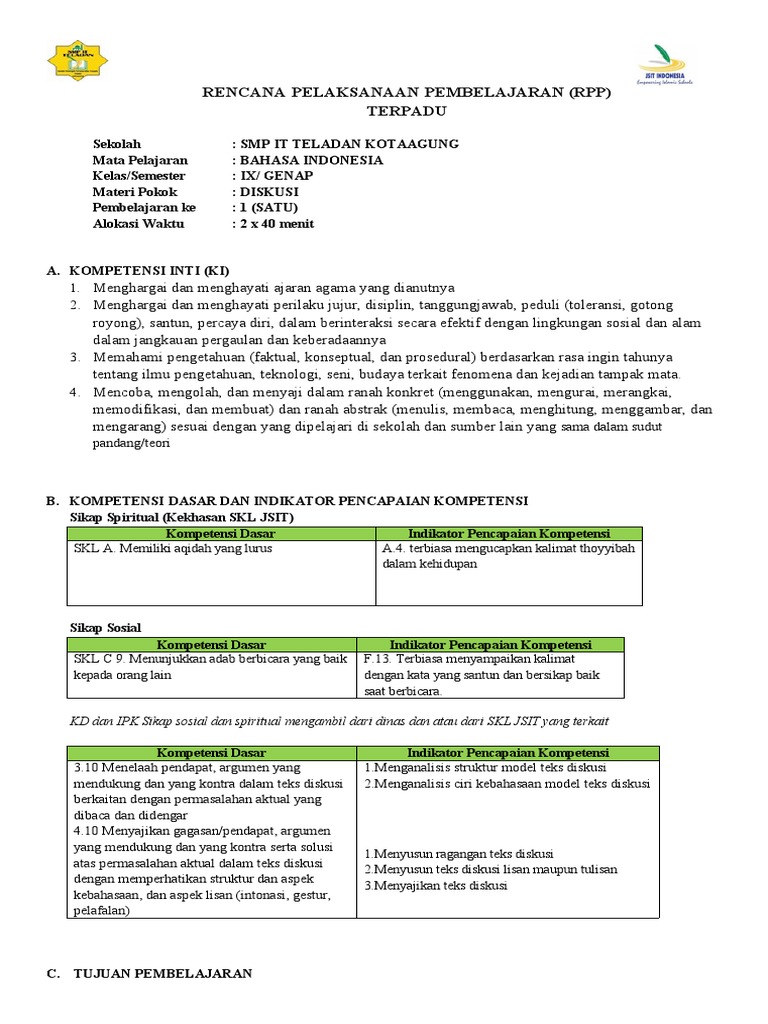 RPP Kelas 9 (JSIT) Fix | PDF | Seni