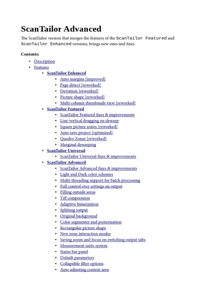 Manual of Scantailor Advanced | PDF | Default (Computer Science) | Parameter (Computer Programming)