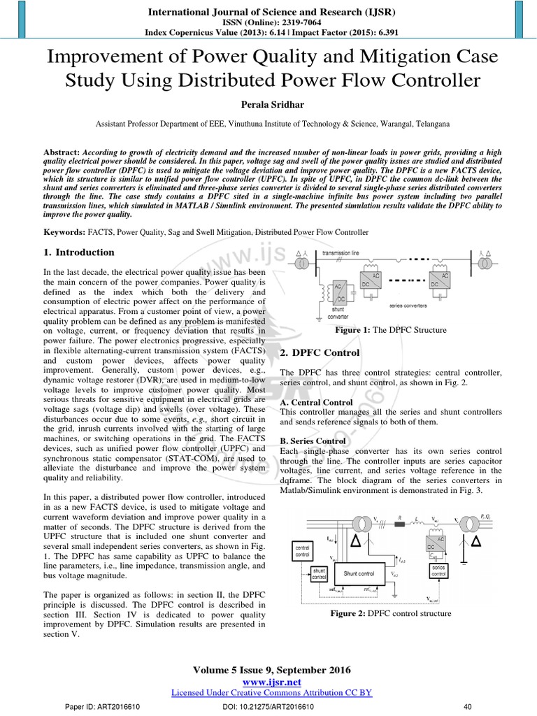 Mitigating Voltage Sags and Swells Using a Distributed Power Flow Controller: A Case Study ...