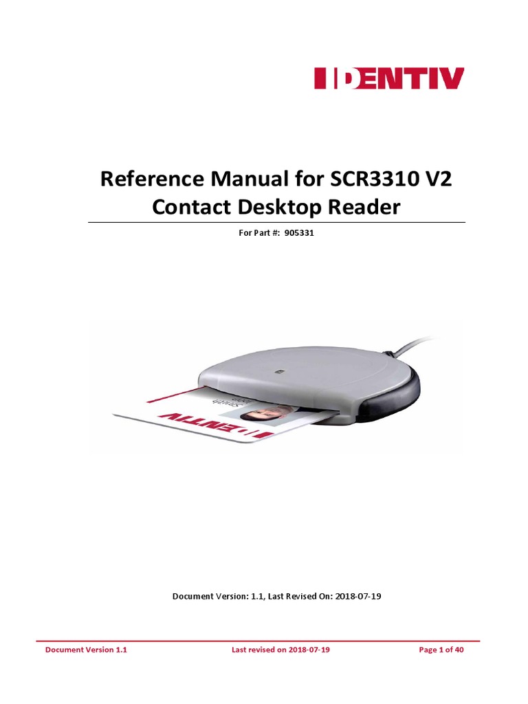 SCR3310V2 Product Manual | PDF | Smart Card | Microsoft Windows