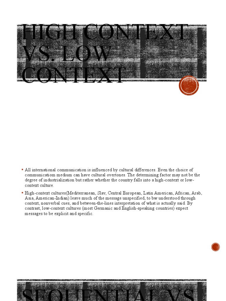 High vs Low Context Cultures Explained | PDF | Nonverbal Communication ...