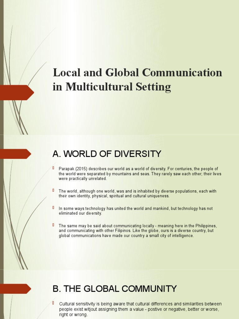 Local and Global Communication in Multicultural Setting | Download Free ...