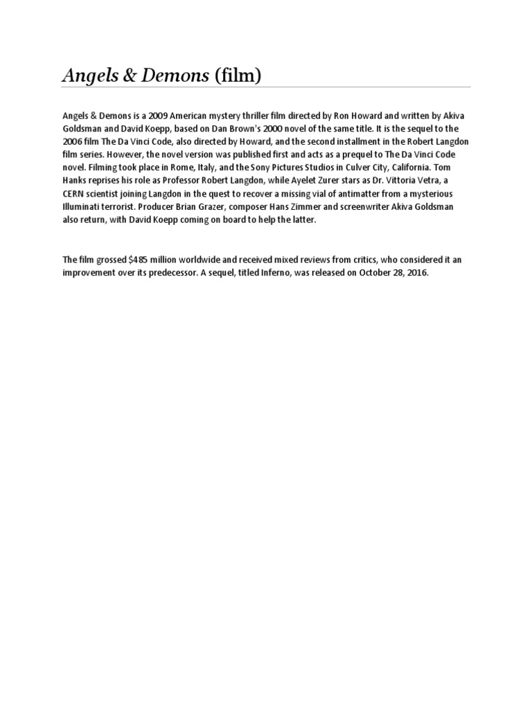 Angels and Demons | PDF