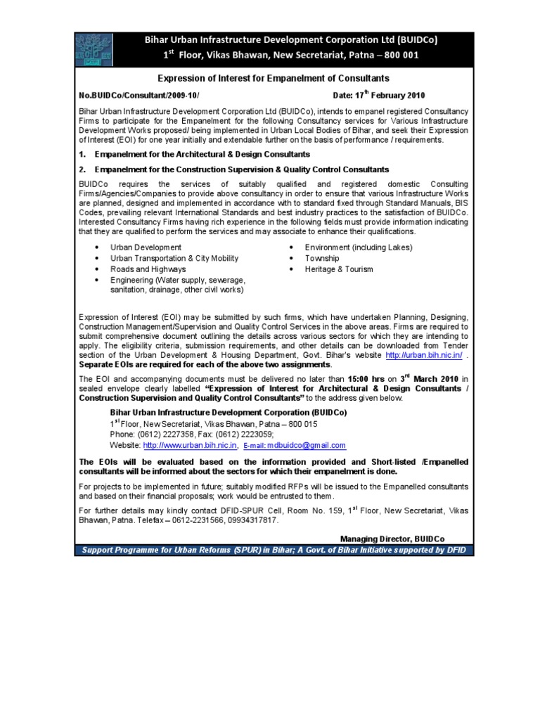 Bihar Urban and Infrastructure Development Corp | PDF | Infrastructure ...