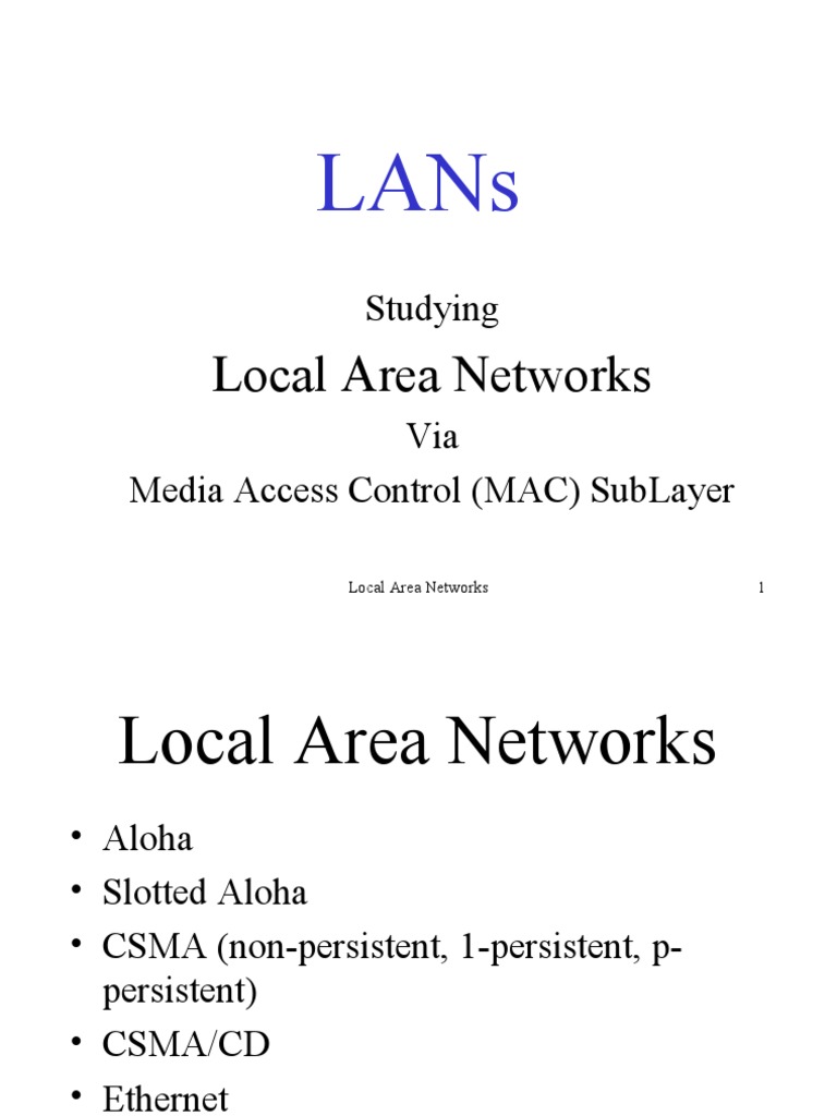 LANs | PDF | Computer Network | Internet Architecture