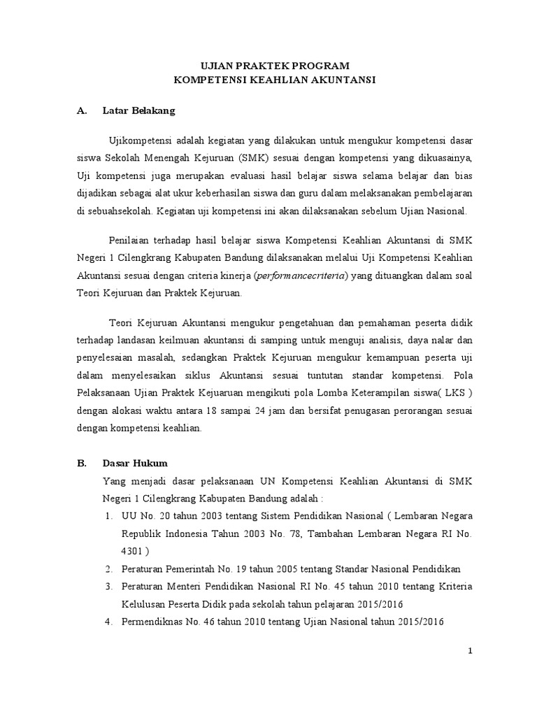 Program Kerja Ujikom Kompetensi Keahlian Akuntansi | PDF