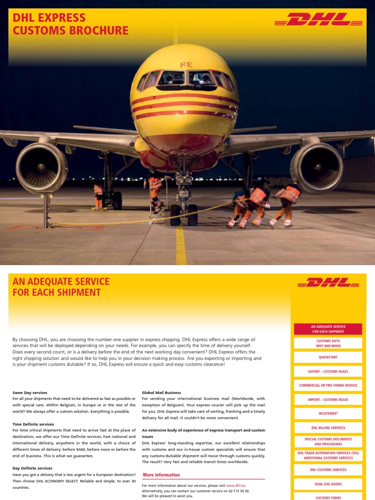 DHL Express Customs Brochure | PDF | Pro Forma | Customs