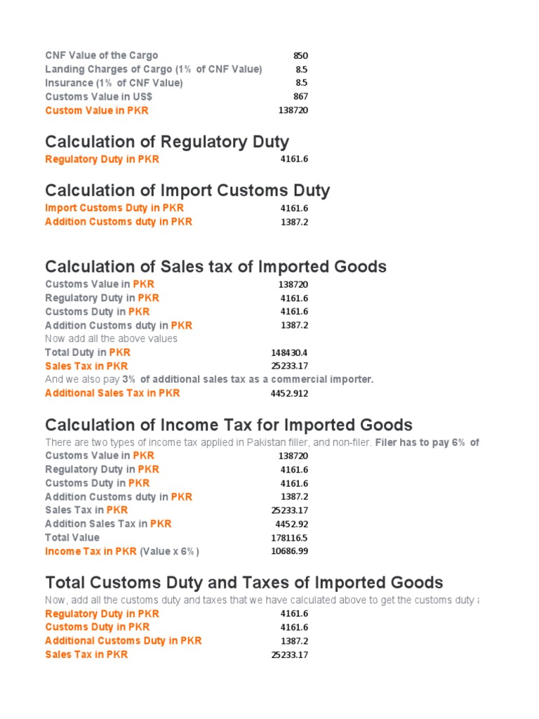 Import Duty & Taxes Claculator | PDF | Customs | Services (Economics)