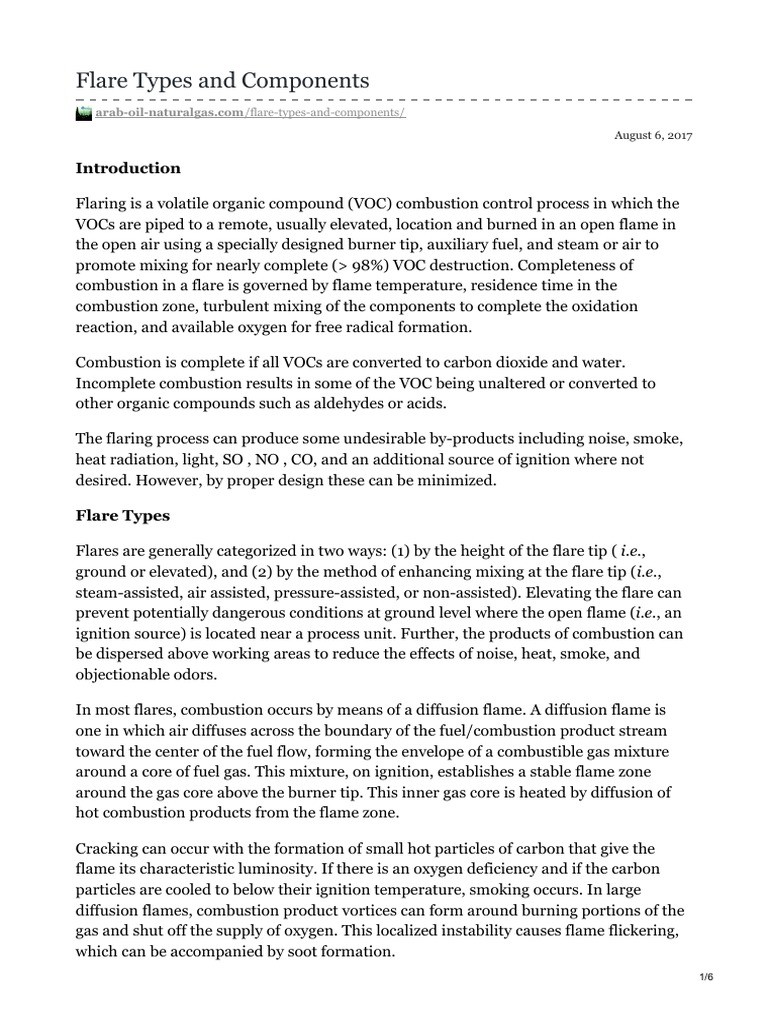 Flare Types and Components | PDF | Combustion | Smoke