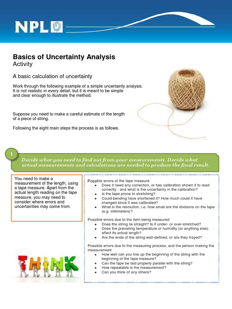 Basics of Uncertainty Analysis: Activity | PDF | Uncertainty | Measurement