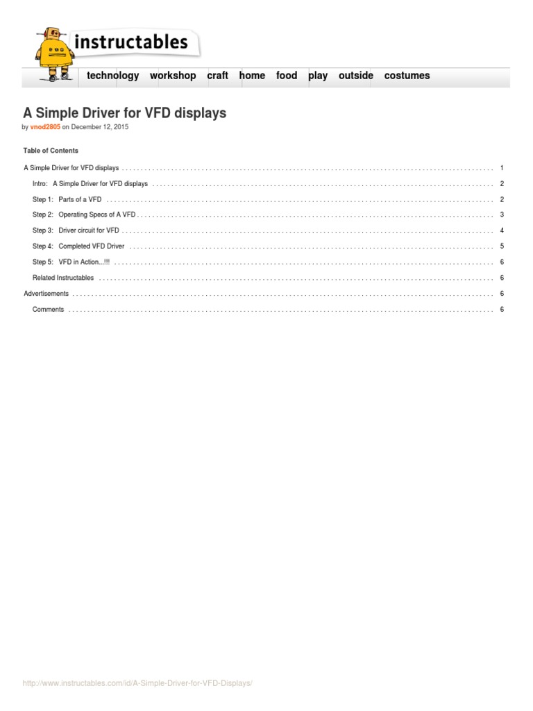 A Simple Driver For VFD Displays | PDF | Vacuum | Electronic Engineering