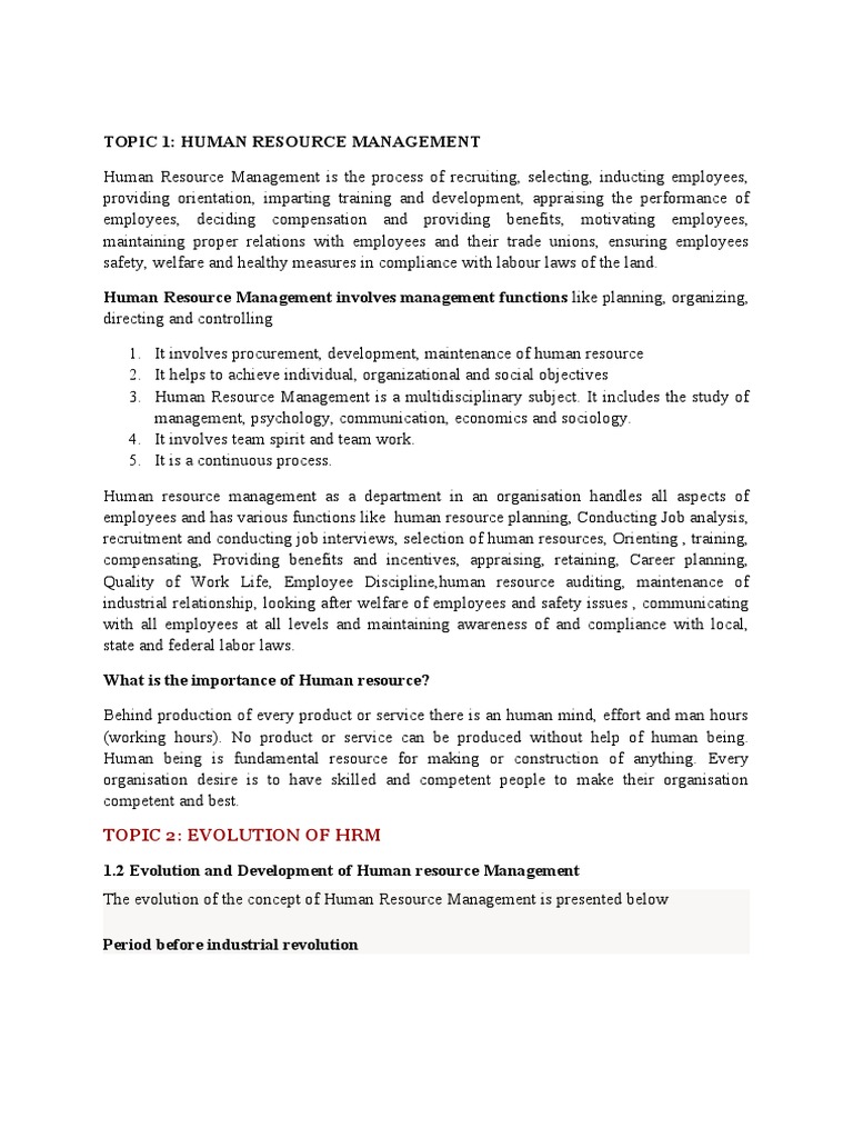 Human Resource Management I MODULE | PDF | Human Resource Management ...