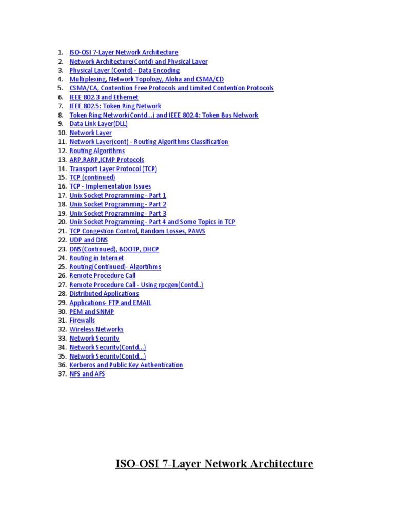 ISO-OSI 7-Layer Network Guide | PDF | Network Topology | Computer Network